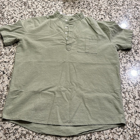 Shirts | Algae Green Quarter Button Down Shirt | Poshmark